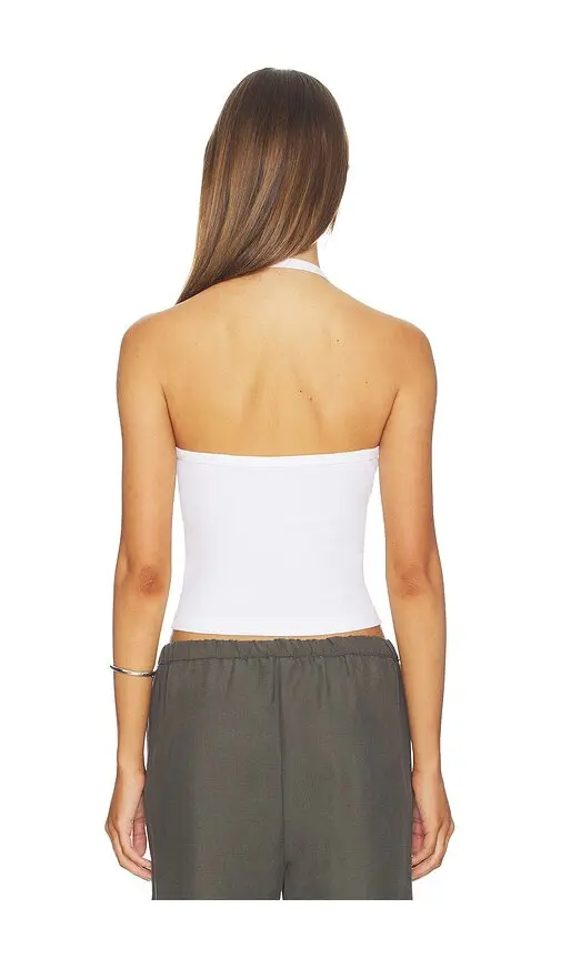 Enza Costa Cotton Rib Halter - White