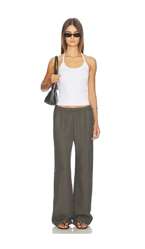 Enza Costa Cotton Rib Halter - White