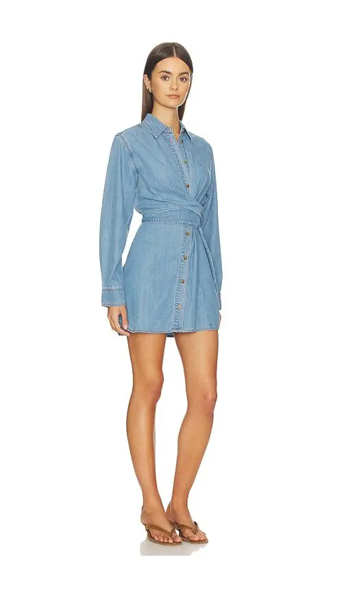 Good American Denim Wrap Shirt Dress