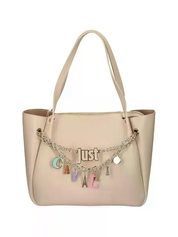 Just Cavalli Chain Charm Shoulder Bag - Neutrals