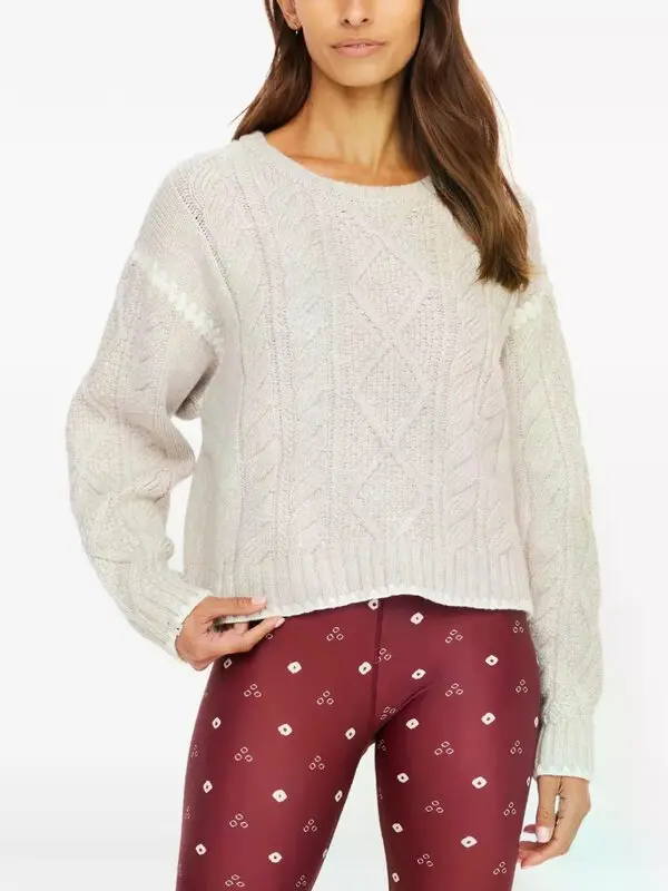 The Upside Xanthe Cable-knit Crew-neck Sweater