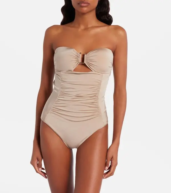 Max Mara Ruched Halterneck One-piece Swimsuit