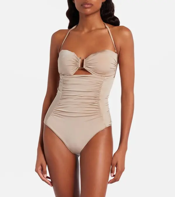 Max Mara Ruched Halterneck One-piece Swimsuit