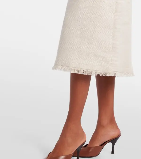 Max Mara Fiocchi Linen And Cotton Midi Skirt