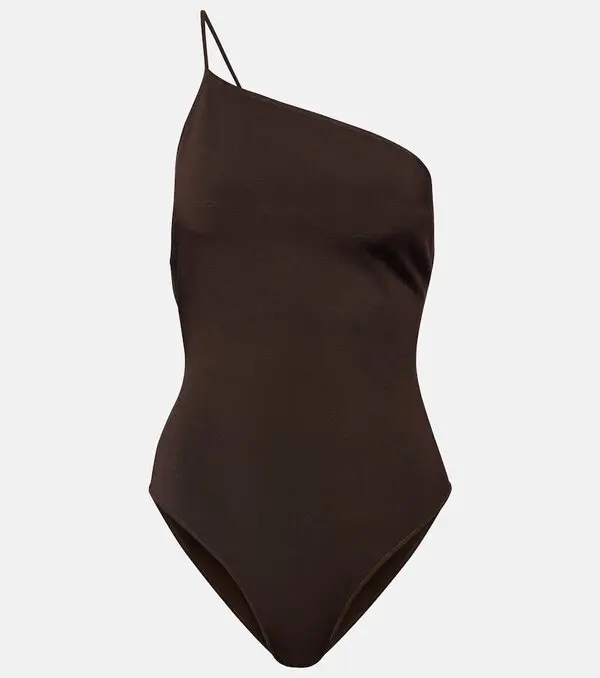 Saint Laurent One-shoulder Satin Bodysuit