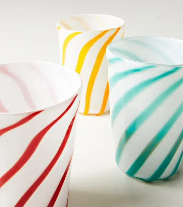 BITOSSI Set Of 4 Striped Glasses