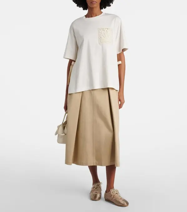 Moncler Embroidered Cotton Jersey T-shirt - White