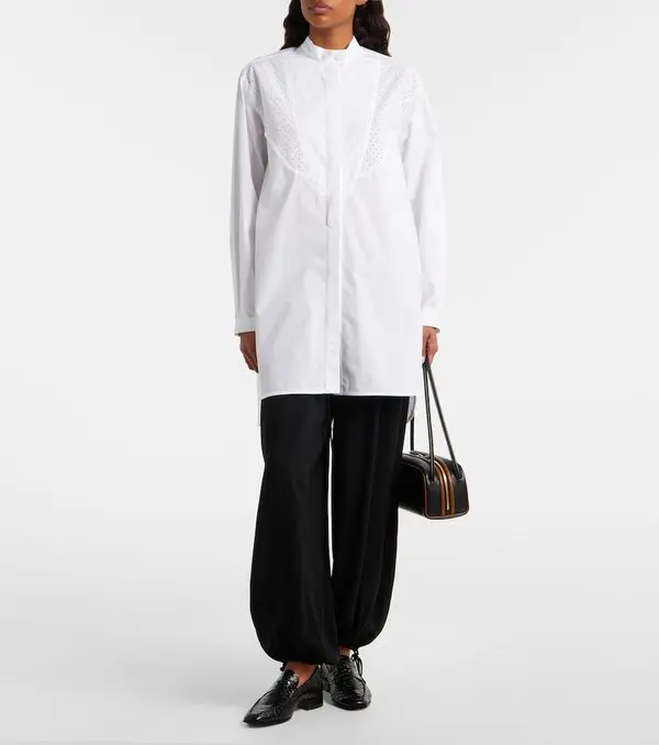 Moncler Cotton Shirt With Embroidered Detail