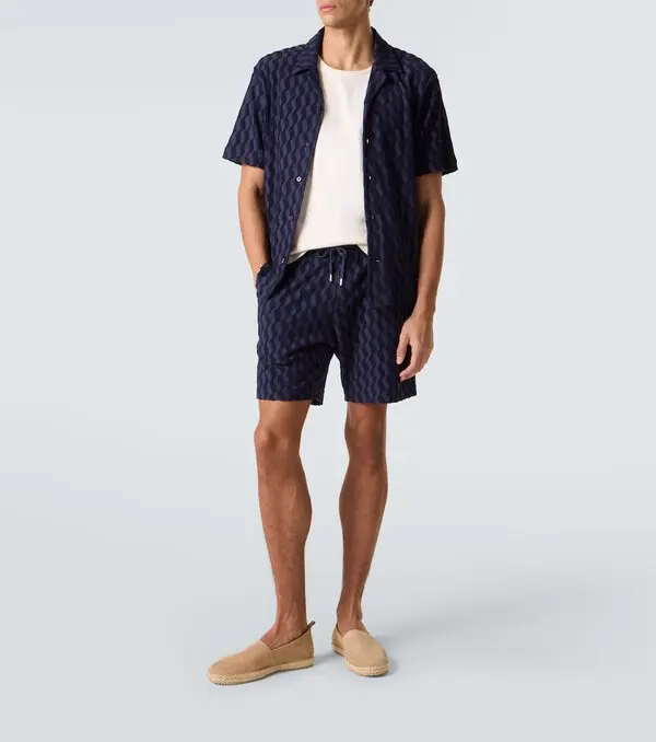 Frescobol Carioca Augusto Cotton-blend Terry Shorts - Blue