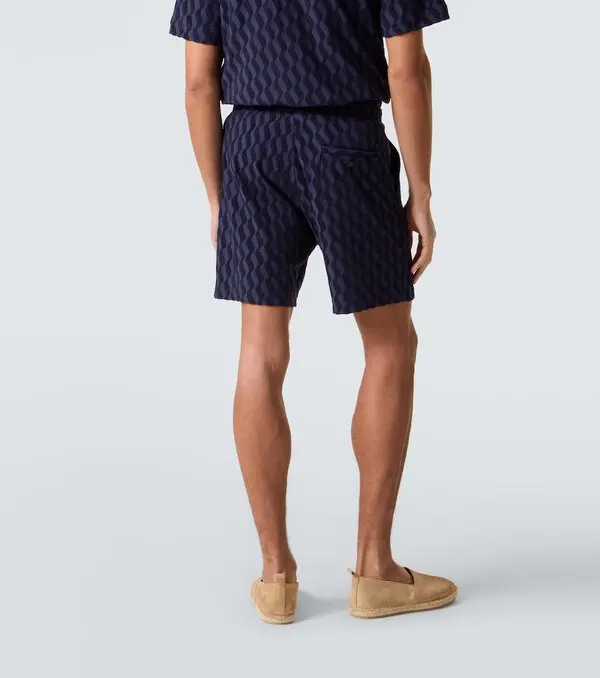 Frescobol Carioca Augusto Cotton-blend Terry Shorts - Blue