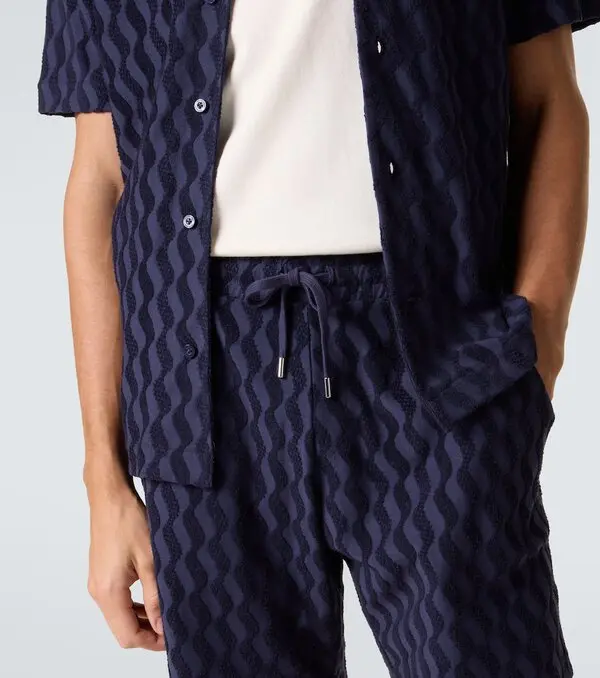 Frescobol Carioca Augusto Cotton-blend Terry Shorts - Blue