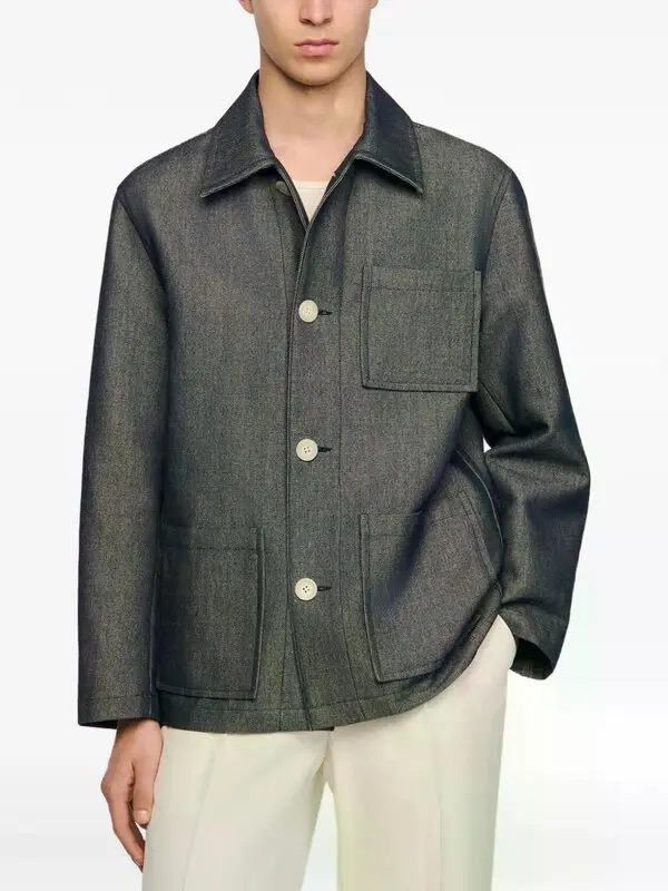 Sandro Denim-effect Worker Jacket