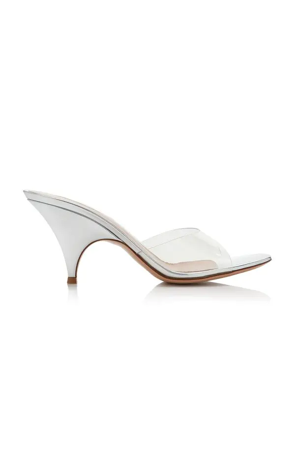 GIANVITO ROSSI Sophia Pvc Mules - Silver