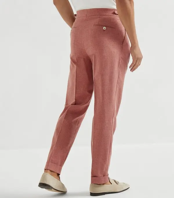 Brunello Cucinelli Wool-cotton-silk Tailored Trousers