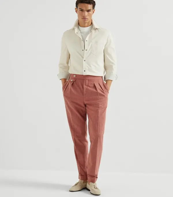 Brunello Cucinelli Wool-cotton-silk Tailored Trousers