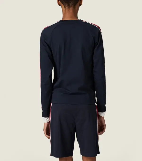 Miu Miu Cotton Jersey Crewneck Sweater With Contrast Piping
