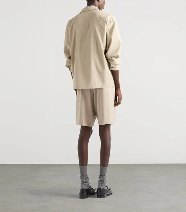 Prada Cotton Zip-up Shirt - Neutral