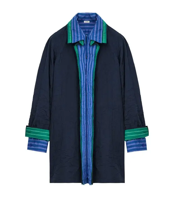 Loewe Cotton-blend Striped Shirt Dress - Navy