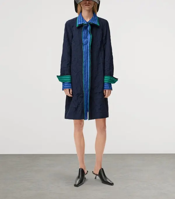 Loewe Cotton-blend Striped Shirt Dress - Navy
