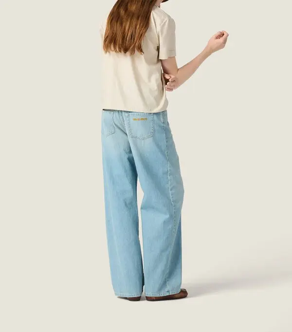 Miu Miu Stonewashed Wide-leg Jeans - Turquoise