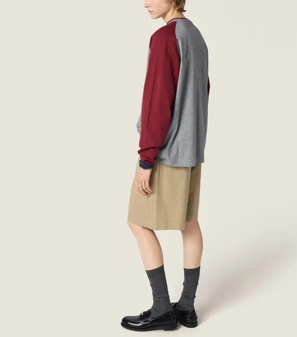 Miu Miu Cotton Henley T-shirt - Grey