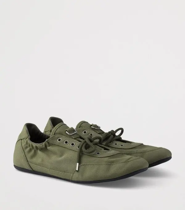 Prada Canvas Collapse Sneakers - Green