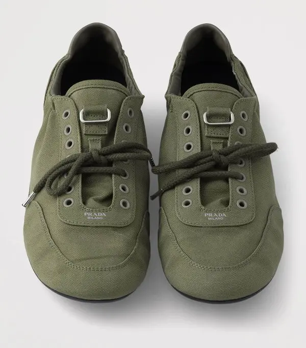 Prada Canvas Collapse Sneakers - Green