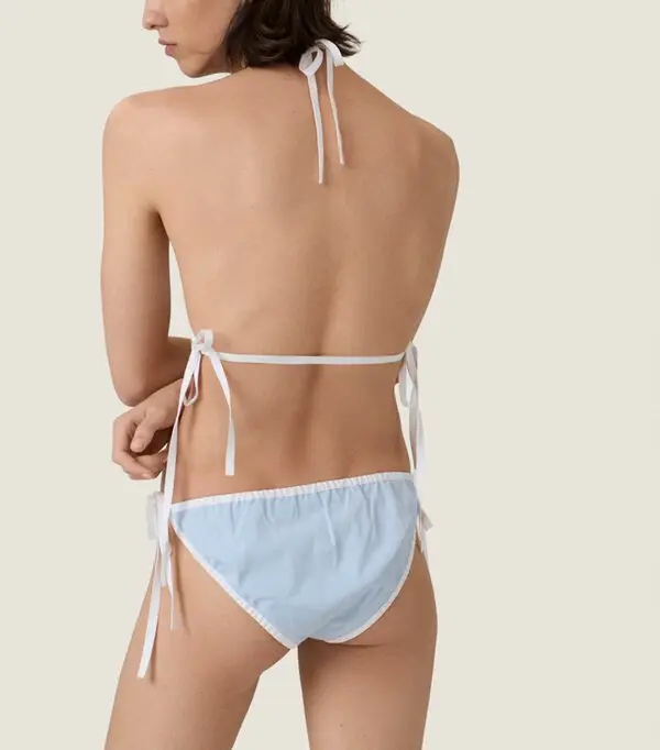 Miu Miu Cotton Poplin Bikini Briefs With Side Ties