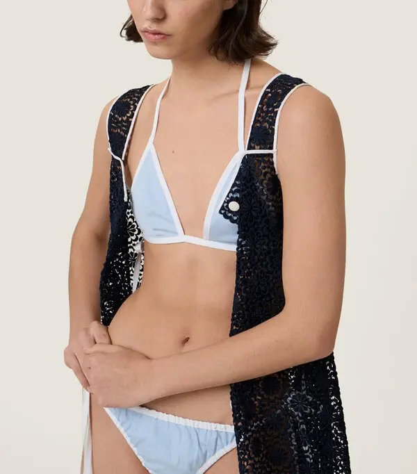 Miu Miu Cotton Poplin Bikini Briefs With Side Ties