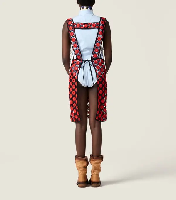 Miu Miu Macramé Apron Midi Dress