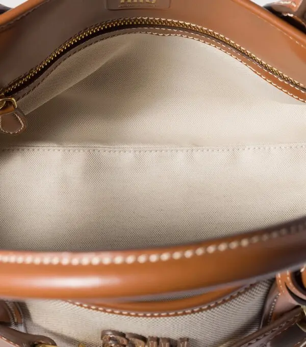 Miu Miu Canvas And Leather Aventure Shoulder Bag