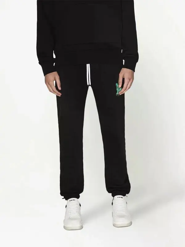 Amiri Logo-motif Organic Cotton Track Pants - Black