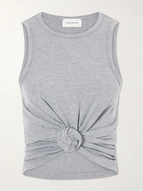 Magda Butrym Cotton-stretch Tank Top With Knot Detail - Gray