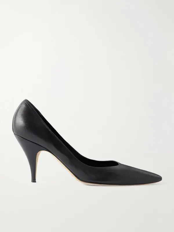 THE ROW Ornella Leather Pumps - Black