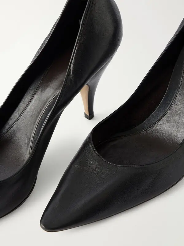 THE ROW Ornella Leather Pumps - Black