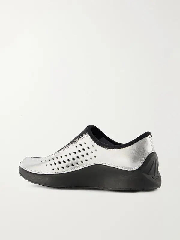 Nike Superfly Suede And Perforated Metallic Leather Slip-on Sneakers - Silver
