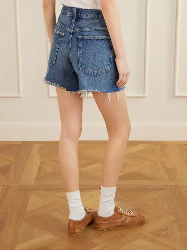 AGOLDE Nye Frayed Denim Shorts