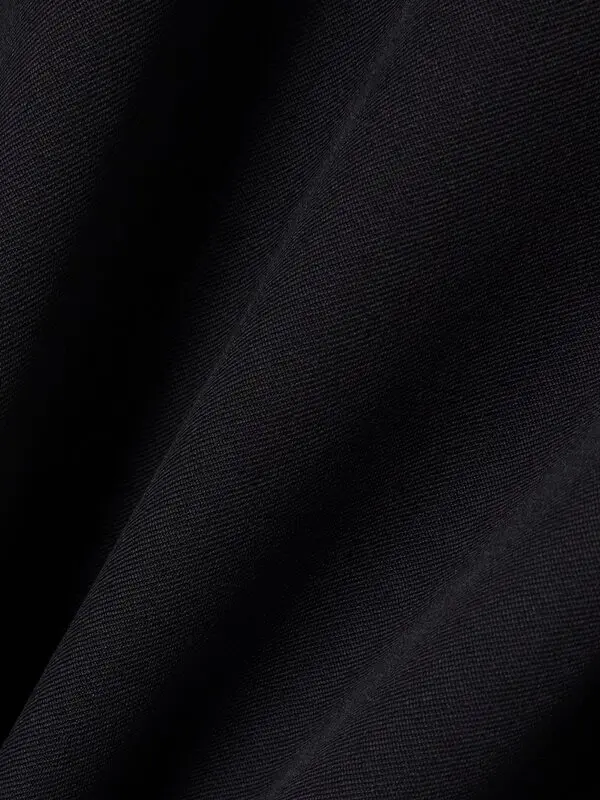 LANVIN Layered Wool-twill And Ruffled Silk-chiffon Slim-leg Trousers