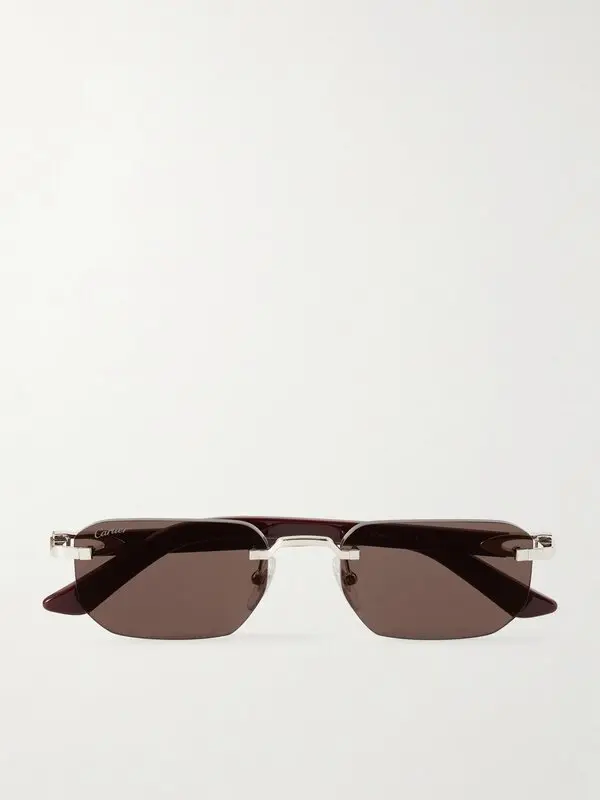 Cartier Signature C Rimless Rectangular-frame Sunglasses
