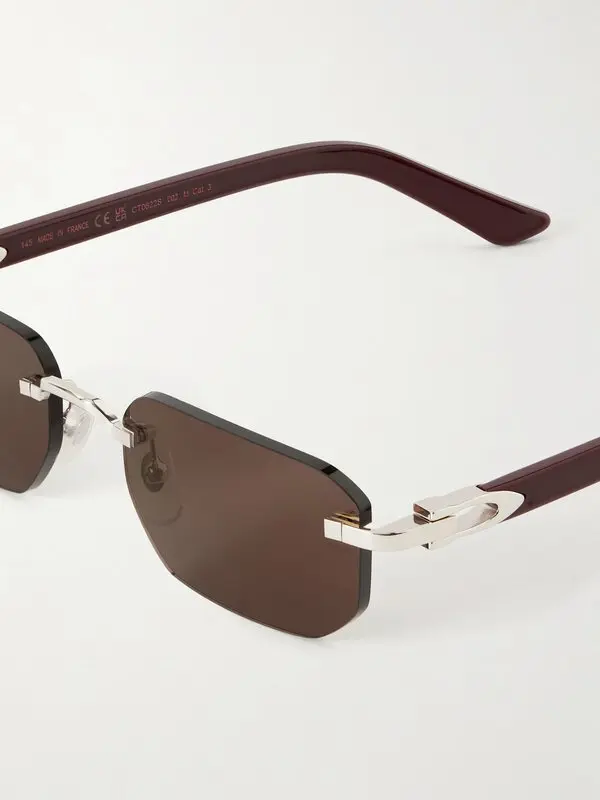 Cartier Signature C Rimless Rectangular-frame Sunglasses
