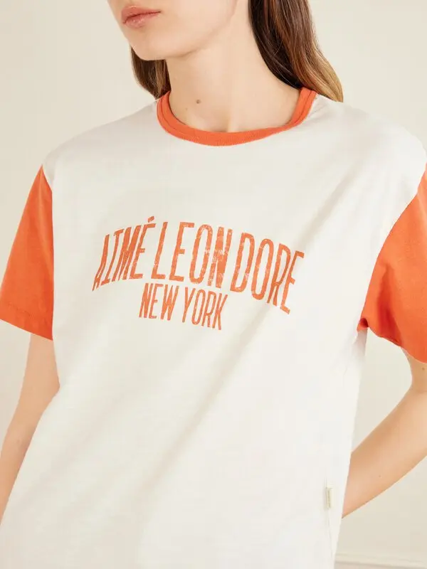 Aimé Leon Dore Contrast Sleeve Cotton T-shirt