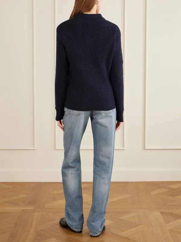 Aimé Leon Dore Ribbed-knit Cotton-blend Bouclé Polo Shirt