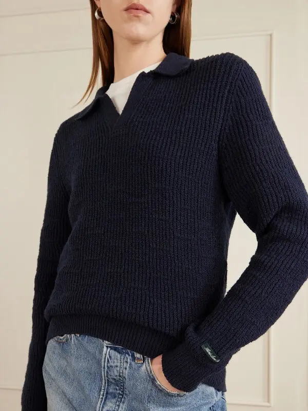 Aimé Leon Dore Ribbed-knit Cotton-blend Bouclé Polo Shirt