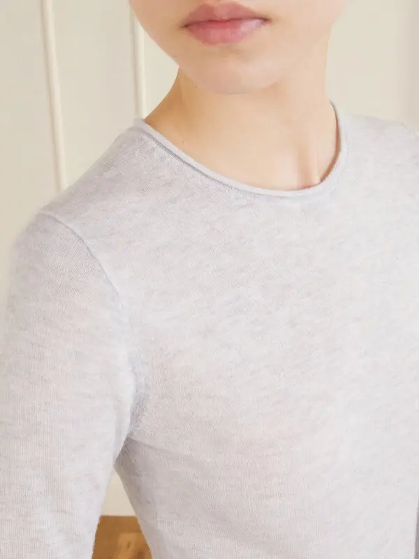 SKIMS Long Sleeve Boatneck Top - Gray