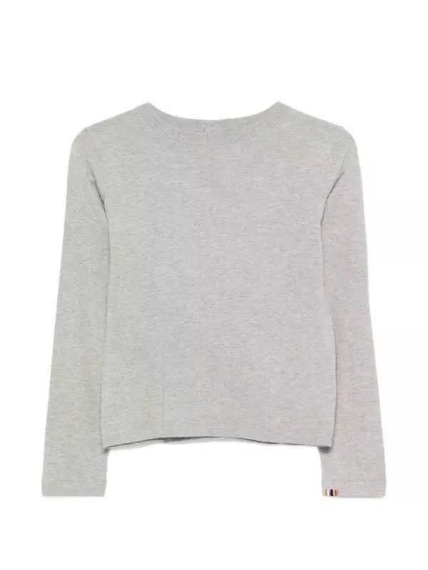 Extreme Cashmere Buttoned Crew Neck Long Sleeve Sweater