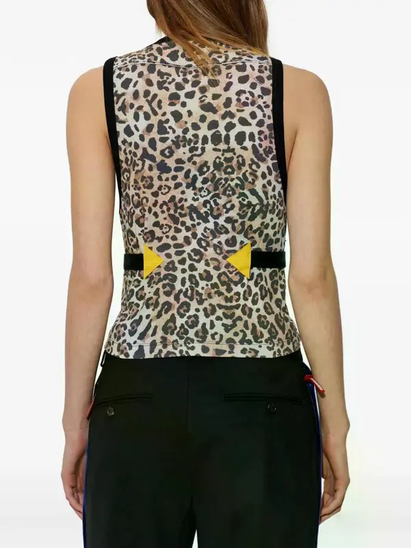 Dsquared2 Tank Top With Animal Print And Buckle Detail