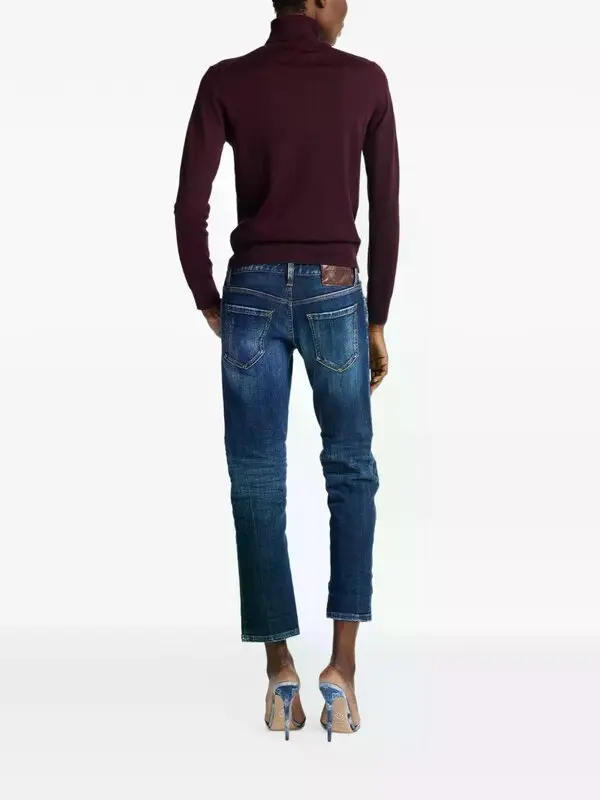 Dsquared2 Distressed Dark Wash Denim Trousers