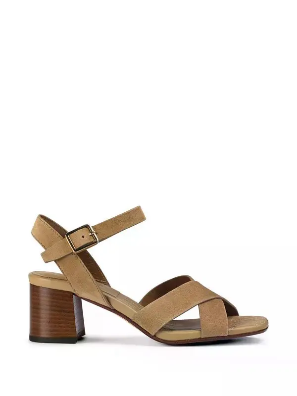 DOUCAL'S Suede Cross-strap Sandals With Buckle Fastening - Neutrals