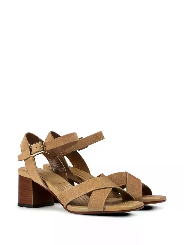 DOUCAL'S Suede Cross-strap Sandals With Buckle Fastening - Neutrals