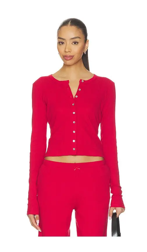 RAT BOI Pointelle Cardigan - Red